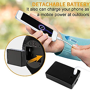 KOONIE 10000mAh Battery Operated Misting Fan with Clip, 8-Inch Mist Fan for Desk, Detachable Battery, 3 Speeds, 2 Mist Modes with 200ml Tank, 48 Hours Working Time for Home Stroller Office and Outdoor