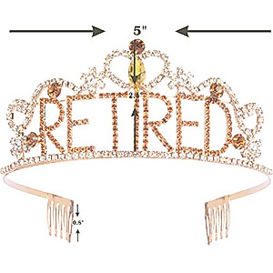 Retirement Decorations Party Sash and Crown for Women - Fabulous Set: Glitter Sash + Gold Rhinestone Premium Metal Tiara - Christmas Gift for Her