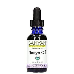 Banyan Botanicals Nasya Oil – Organic Herbal Nasal Drops for Clear Breathing – Ayurvedic Nasal Cleaner and Nose Moisturizer* – One Fluid Ounce – Certified Organic, Non GMO, Chemical Free