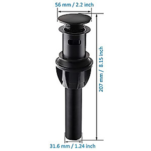 iFealClear 2 Pack Pop Up Bathroom Sink Drain Stopper with Overflow, Push and Seal Drain Stopper for Faucet Vessel, Anti-Explosion & Anti-Clogging pop up Plunger Sink Drain Assembly, Oil Rubbed Bronze