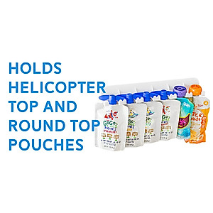 Storage Theory Food Pouch Hanger Organizer for Kitchen Pantry, Cabinet and Refrigerator - Peel and Stick Storage for Applesauce, Yogurt, Baby Food Pouches - 2 pk
