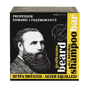 Professor Fuzzworthy's Best Beard Shampoo for Face, Hair & Body & Magnetic Soap Holder Men's Grooming Gift Kit | 100% Natural Beard Wash with Organic Ingredients- Eco Friendly Wooden Soap Dish