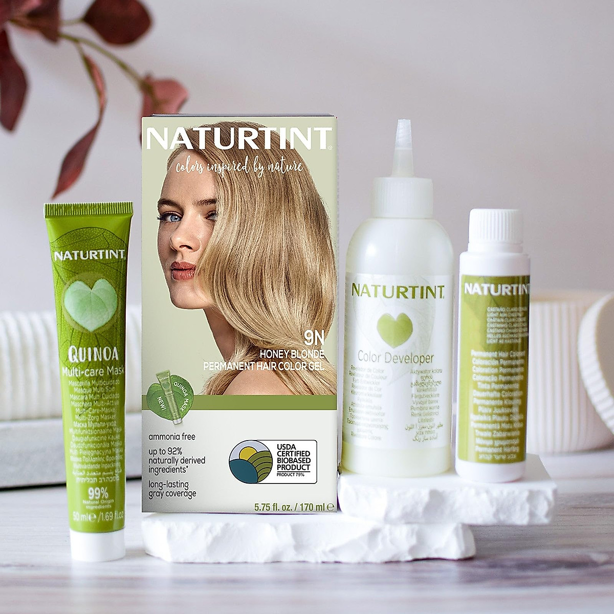 Naturtint 9N Honey Blonde Permanent Hair Color (Pack of 1), Ammonia Free, Vegan, Cruelty Free, up to 100% Gray Coverage, Long Lasting Results (Packaging may vary)