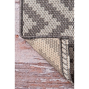 nuLOOM Marybelle Tribal Diamond Indoor/Outdoor Area Rug, 5' 3" x 7' 6", Grey