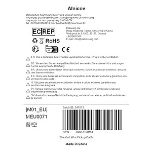 Alnicov 5-Conductor Shielded Wire Guitar Circuit Hookup Wire Pickup Cable