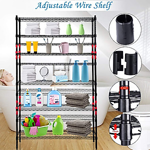 Dkeli Metal Wire Shelving Unit NSF Heavy Duty 6-Tier Height Adjustable Utility Steel Storage Shelves 42"L x 16"W x 72"H Commercial Grade Layer Shelf Organizer Rack 1500 LBS Capacity Garage Shelving