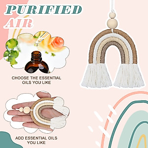 Frienda 3 Pieces Boho Rainbow Car Charm Essential Oil Diffusers for Car Cute Air Fresheners Handmade Hanging Accessories Decor(Beautiful Style)