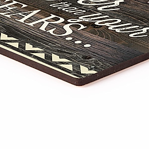 Let Your Faith Be Bigger Floral Distressed Wood Look 2.75 x 2.75 Inch Wood Lithograph Magnet