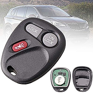 Keyless Entry Remote Control Car Key Fob Replacement for Chevy S10 Silverado Suburban Avalanche Tahoe, GMC Yukon Sonoma Sierra, Cadillac Escalade, 3 Button KOBLEAR1XT (2 Pack)