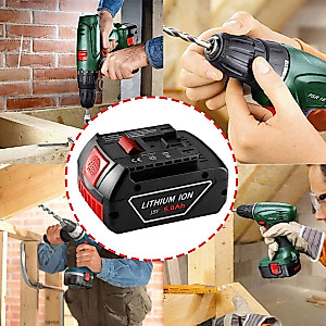 MANUFER 2 Packs 5.0Ah 18V BAT609 Li-ion Replacment for Bosch 18V Battery Compatible with Bosch Lithium Ion 18V BAT609 BAT610G BAT618G BAT619 BAT621 BAT620 Cordless Power Tool Battery