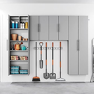Prepac HangUps 24" Large Garage Cabinet, Bathroom Cabinet Wall Mount, Laundry Cabinet, Kitchen Wall Cabinet, Ideal for Garage, Kitchen and Laundry Organization 24" W x 72" H x 12" D, Light Gray