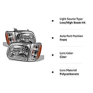 ACANII - For 2005-2006 Toyota Tundra 05-07 Sequoia Double | Crew Cab Headlights Headlamps w/Corner Lamps Set Left+Right