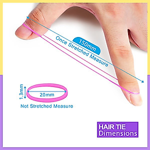 Colored Rubber Hair Bands, TsMADDTs 1500PCS No-Damage Hair Ties for Kids' Braids (1.3mm x 20mm)