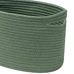 CubesLand Woven Basket for Organizing/Storage,Cube Shelf Closet Storage Baskets Bins Set 3,Long-lasting &Skin-friendly Toy Storage Basket Bin,Stylish Room Decor Basket, Cotton Rope Basket,Green Basket for Shelves