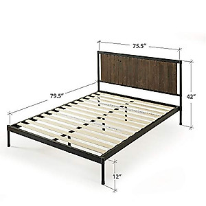 ZINUS Wesley Metal Platform Bed Frame / Mattress Foundation with Wood Slat Support / No Box Spring Needed / Easy Assembly, King