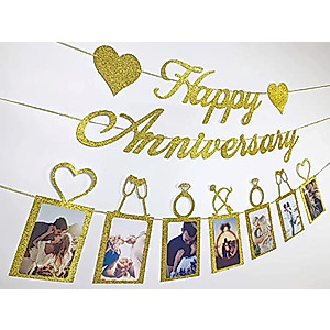 Anniversary Decorations Party Supplies Kit Set of Happy Anniversary Banner , Photo Banner and Anniversary theme Balloons for Wedding Anniversary Party decor