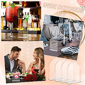 10 Set 5x7 Inch Clear Arch Acrylic Sign DIY Acrylic Arch Table Numbers Acrylic Table Numbers with Stand Blank Acrylic Sheet Wedding Table Signs for Wedding Office Party Catering Menu Bar List Signs