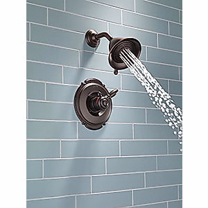 Delta Faucet Victorian 17 Series Dual-Function Shower Trim Kit with 2-Spray Touch-Clean Shower Head, Venetian Bronze T17255-RB (Valve Not Included)