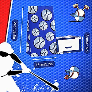 30 Pack Baseball Goodie Gift Bags Baseball Party Treat Favor Bags Blue Baseball Snack Paper Bags for Team Sports Theme Birthday Party Decor Game Celebration