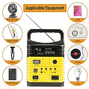 Solar Generator - Portable Power Station for Emergency Power Supply,Portable Generators for Camping,Home Use&Outdoor,Solar Powered Generator With Panel Including 3 Sets LED Light (Yellow)
