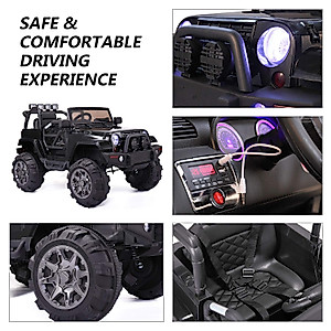 Tobbi Kids Ride on Truck Style 12V Battery Powered Electric Car W/Remote Control Black