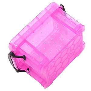 Sevenfly Family Plastic Storage Bin with Lid Medicine Box Lockable Container ​for Toy Desktop Jewelry Accessory Drawer Or Kitchen,Purple