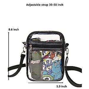 FASHLOVE Clear Purse Bag, Bag Tote Stadium Approved Clear Crossbody bag Sports Concerts Festivals