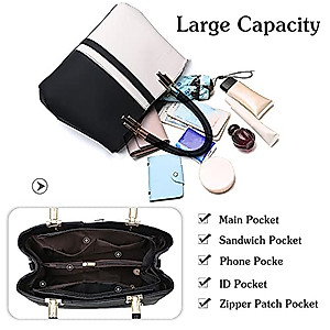 PORRASSO Women Handbag Fashion Top-Handle Bags Ladies Tote Shoulder Bag Female bag Leather Waterproof Crossbody Bag for Work Daily Use Purple