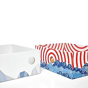 Conlun Cat Scratcher Box with Cat Scratching Pad Portable 3-Layer Corrugated Cardboard Lounger Heavy-Duty Double-Sided Cardboard Cat Scratcher and Interactive Hole Design White (Medium)