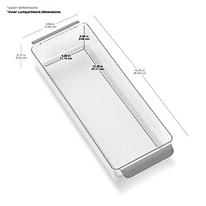 madesmart Wide Deep Bin, Light Grey