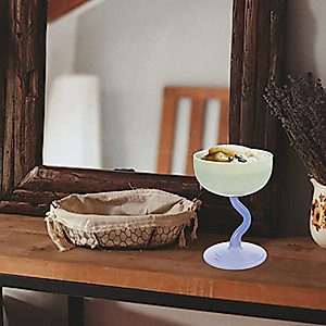 UPKOCH Trifle Bowl Trifle Bowl Mini Frodge Footed Ice Cream Cup Glass Dessert Cup Fancy Cocktail Glasses Decorative Bowl for Parfait Sundae Pudding Mousse Blue Trifle Bowl Mini Frodge Mini Frodge
