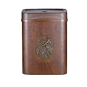UNNIQ Trash can, Intelligent Induction Trash Can,8L Touchless Smart Wooden Trash Can,Mute Intelligent Environmental Protection Adjustable Sensing Distance Storage Bucket