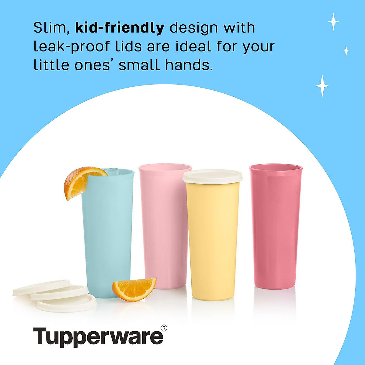 Tupperware Tumbler Set - 24 Count - Dishwasher Safe & BPA Free (12 Tumblers + 12 Lids, 16 fl oz each)