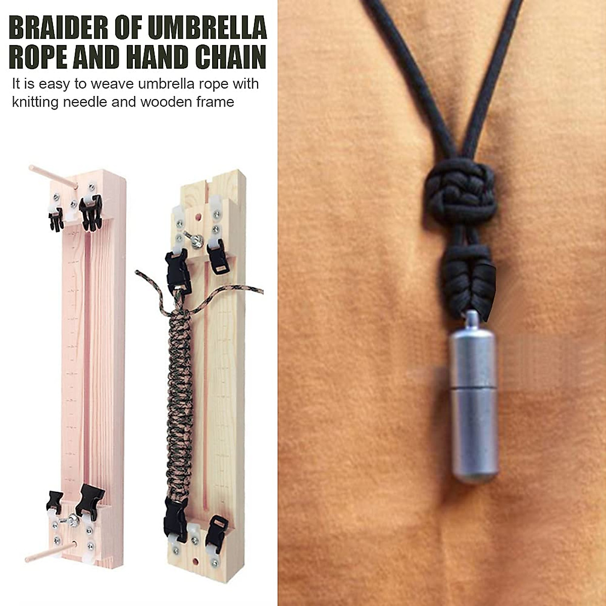 LONGSHENGDA Adjustable DIY Wood Paracord Jig Bracelet Maker Wristband Knitting Braided Tools