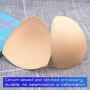 Awpeye Bra Pads Inserts 6 Pairs, Bra Cups Inserts, Removable Breast Enhancers Inserts for Women (Beige)