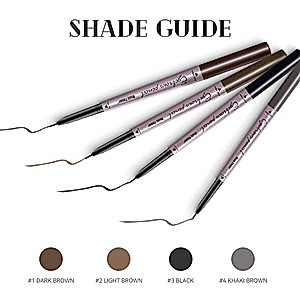 Music Flower Double Ended Eyebrow Pencil, Waterproof Natural Brow Enhancing Pen, Long lasting Eye Makeup, Pack of 1, Dark Brown