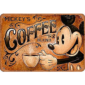 Mickey's Coffee Blend Metal Vintage Tin Sign Wall Decoration 12x8 inches for Cafe Coffee Bars Restaurants Pubs Man Cave Decorative