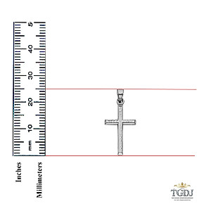14K White Gold Cross Pendant - High Polished Charm Pendant - Religious Based Fine Jewelry - Ideal for Men & Women - Perfect Gift for Christmas, Birthday & All Occasions, 25mm x 16mm, 0.7 grams