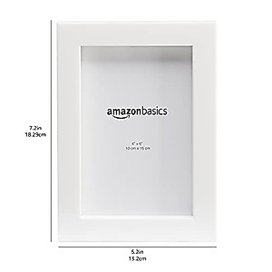 Amazon Basics Rectangular Photo Picture Frame, 4" x 6", Pack of 5, White