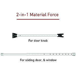 SECURITYMAN Adjustable Door Security Bar - Constructed of High Grade Iron - Great for Apartment Security or Home Protection Door Stoppers -(22.25” - 43.7” for Doors) (22.25” - 39.25” for Patio), White