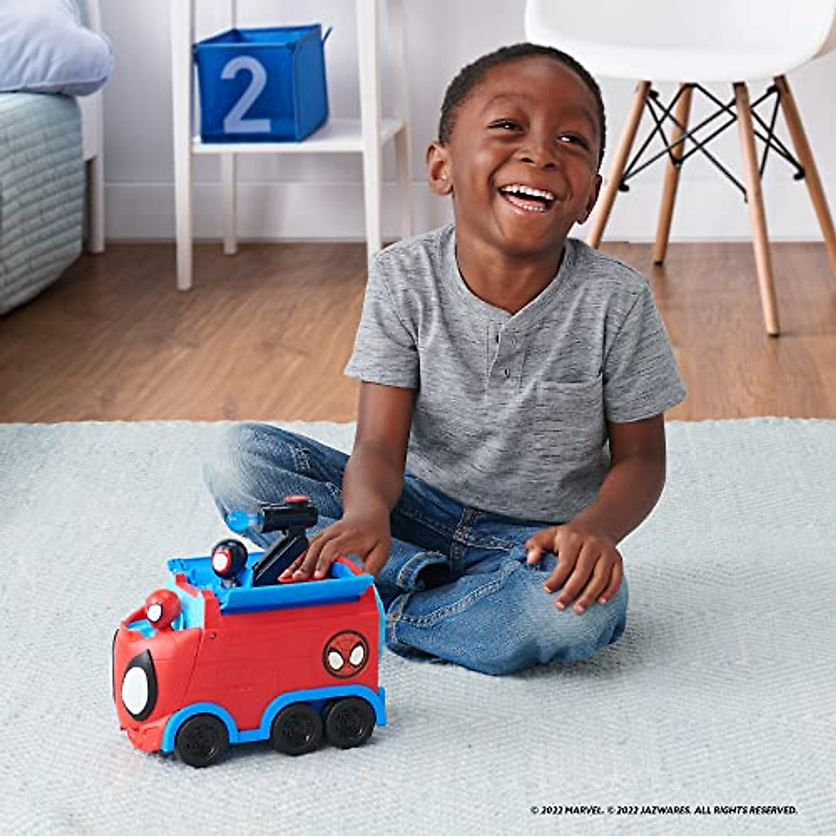 Marvel Spidey and His Amazing Friends Web Spinning Hauler - 8-Inch 3-in-1 Transforming Vehicle - Toys Featuring Your Friendly Neighborhood Spideys