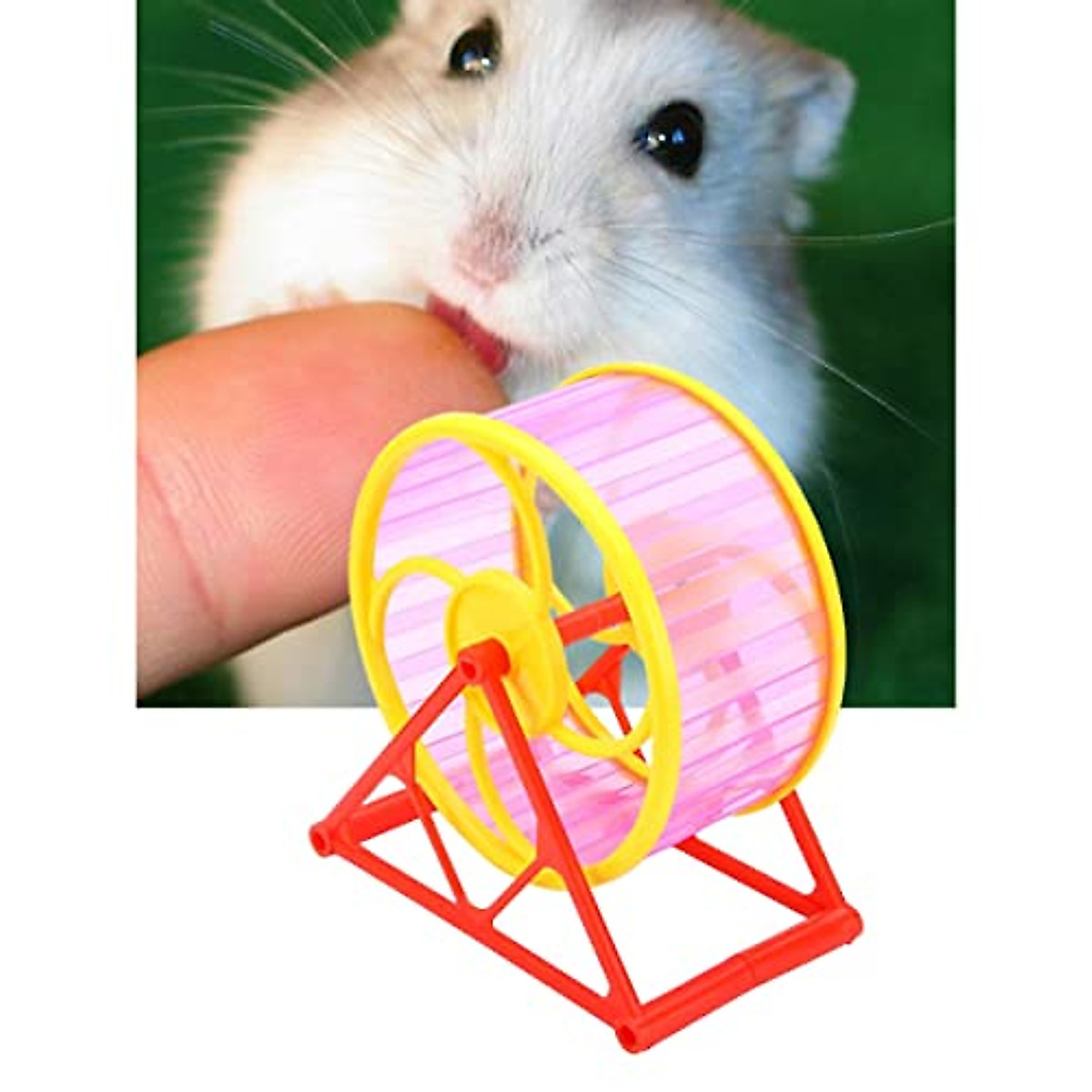 Hamster Running Wheel Small Pet Fitness Silent Spinner Sports Toy with Stand Random Color