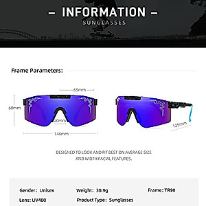 YCDAQCW Fashion Sunglasses For Men Women Outdoor Sports Cycling Eyewear UV400 Baseball Glasses (SA13)