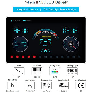 waveshare 7inch QLED Touch Capacitive Display 1024x600 Pixel, Integrated Thin and Light LCD with Adapter Board, for Raspberry Pi/Jetson Nano/Windows/PC, Support Windows/Linux/Android