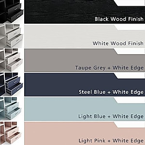 HOMES: Inside + Out Apexa 2-Drawer Wooden Stackable Storage Drawers, Small Food Pantry Cabinet, Cajonera De Madera, Underbed Drawer Dorm Teen Room Decor & Bedroom, Home Office, Kitchen, Steel Blue