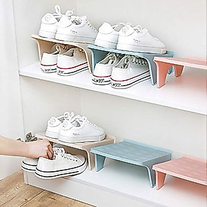 TAZSJG Household Storage Shoe Rack Double Shoe Support Plastic Integrated Simple Space Economy Simple Shoe Storage Rack (Color : C)