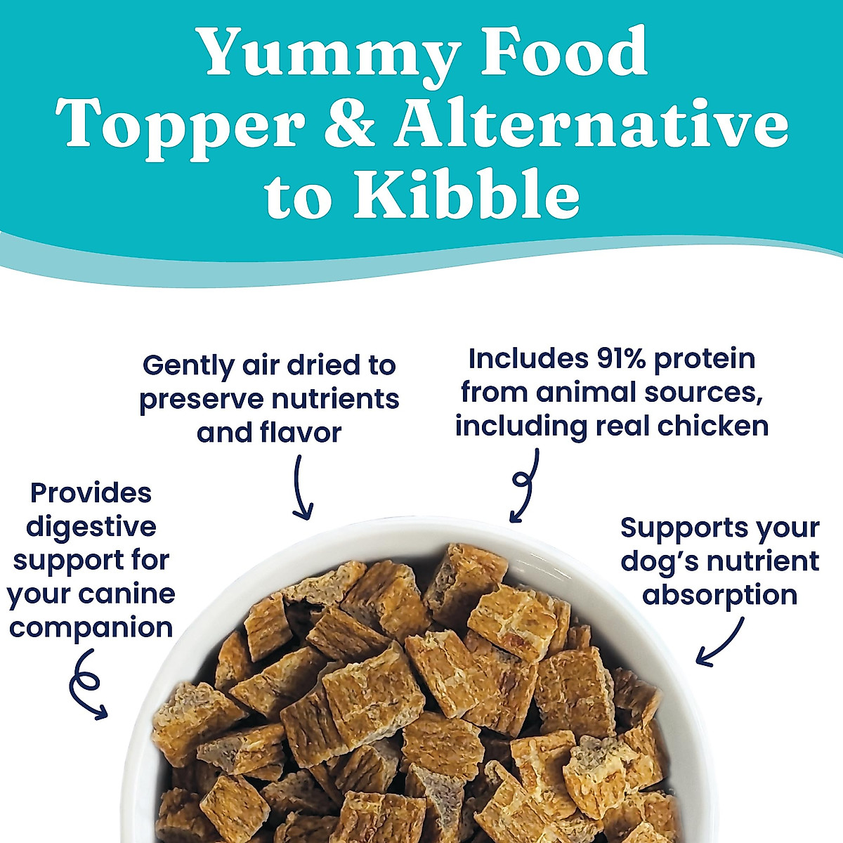 Solid Gold Air Dried Dog Food Toppers for Picky Eaters - Healthy Dog Treats Made with Real Chicken to Serve as Meal Topper or Dog Treat - Supports Muscle Growth, Immunity, and Healthy Digestion - 1 LB