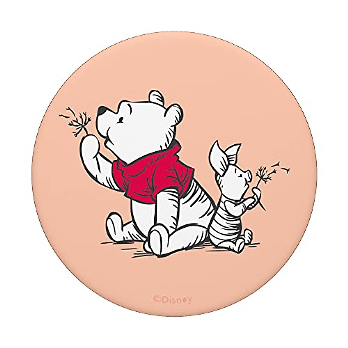 Disney Winnie the Pooh and Piglet Dandelion Pink PopSockets Swappable PopGrip