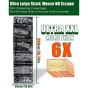 SEEKBIT 3 Pack Rat Sticky Traps XXL, Black Fabric Catching Mouse Glue Trap for Mice and Rats, Enhanced Stickiness Trapping Pads Work for Snakes Spiders Roaches House - 78.74x13.8