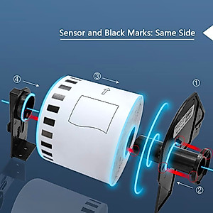 BETCKEY - Compatible Continuous Label Replacement for Brother DK-2205 (2-3/7" x 100'), Use with Brother QL Label Printers [10 Rolls/ + 2 Reusable Holder Frames]